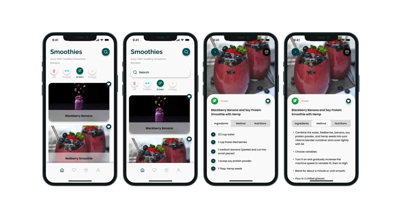 Blendify - Smoothie Recipe Mobile App UI Kit for Figma