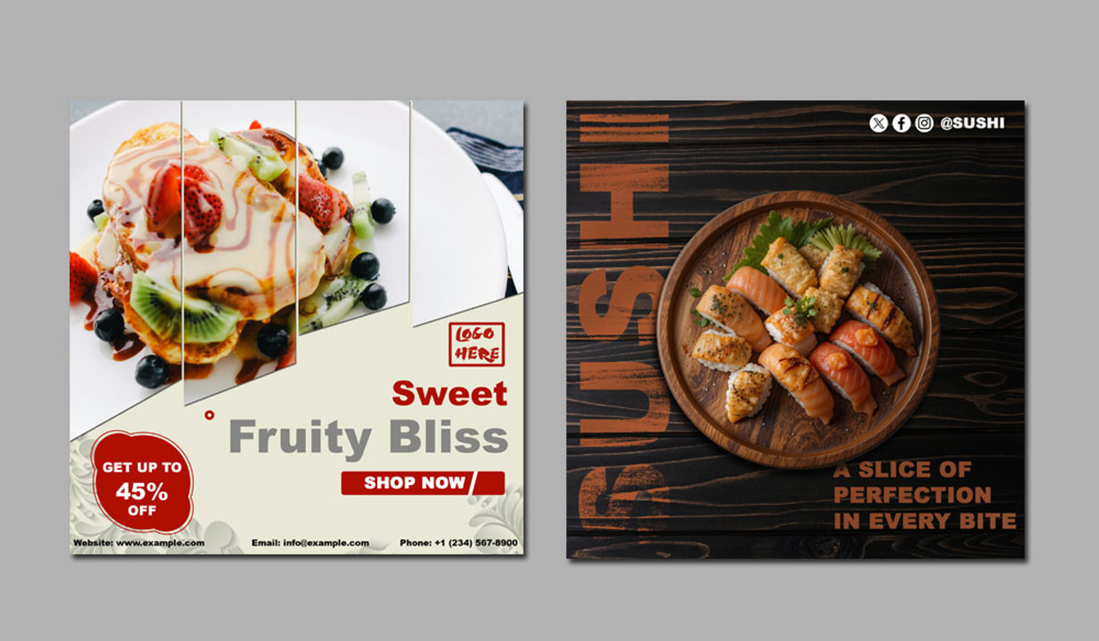 Food Business Social Media Post Templates – 20 PSD Designs for ...