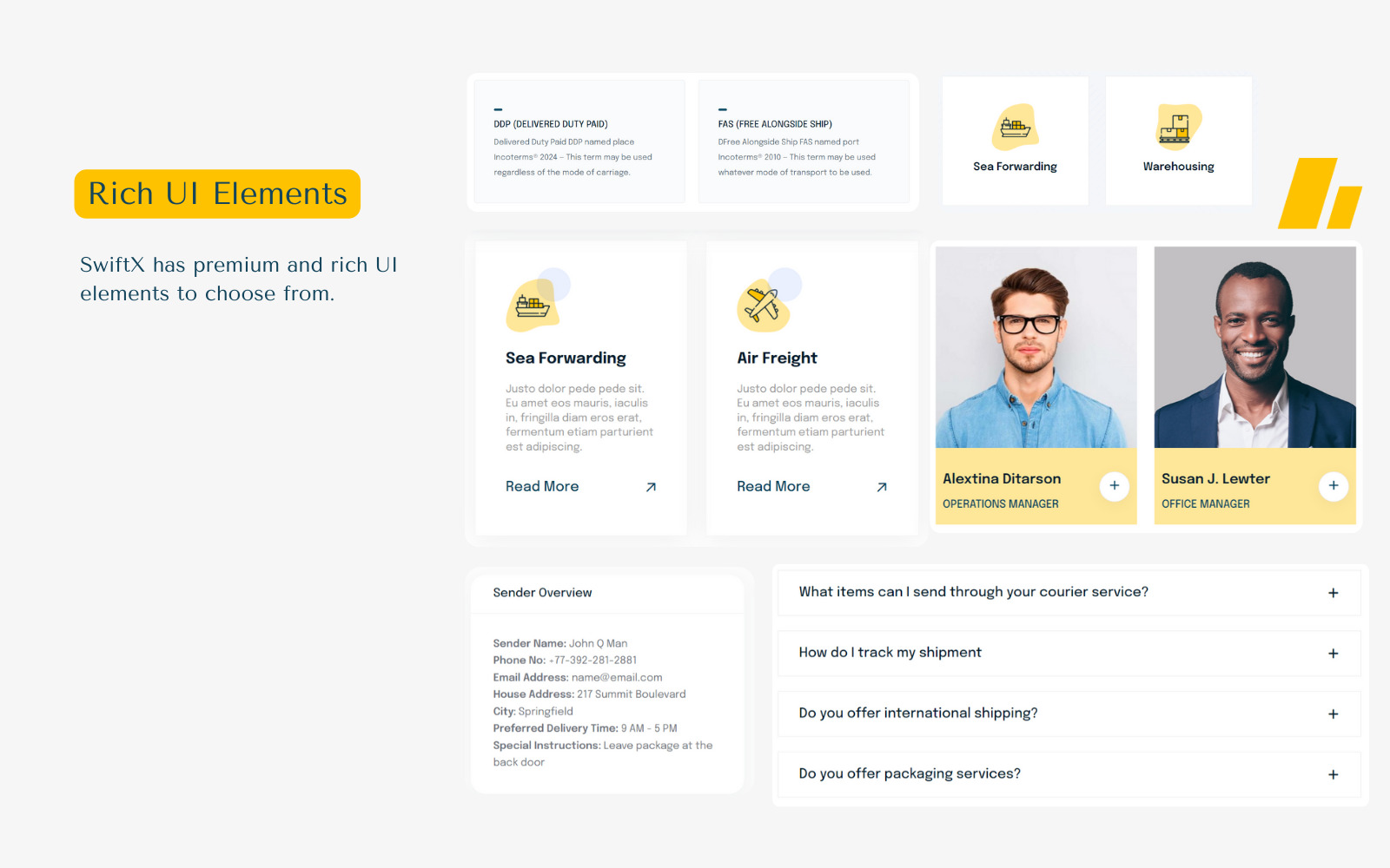 SwiftX - Courier Service and Delivery Modern HTML Website Template