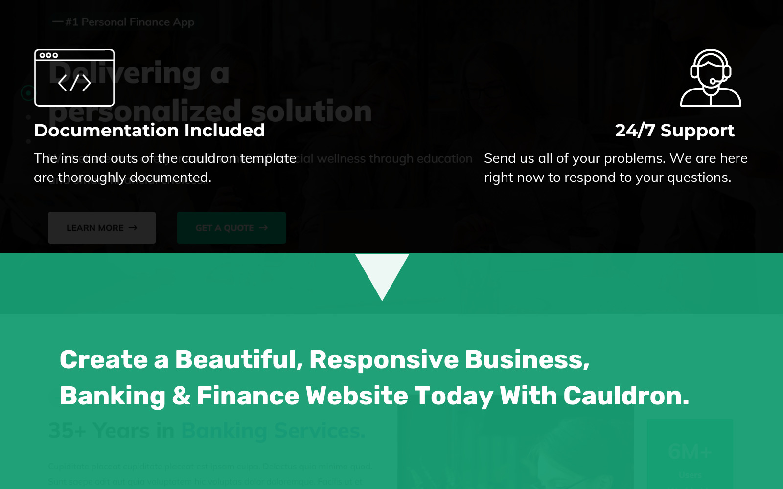 Cauldron - Banking and Finance Modern HTML Website Template