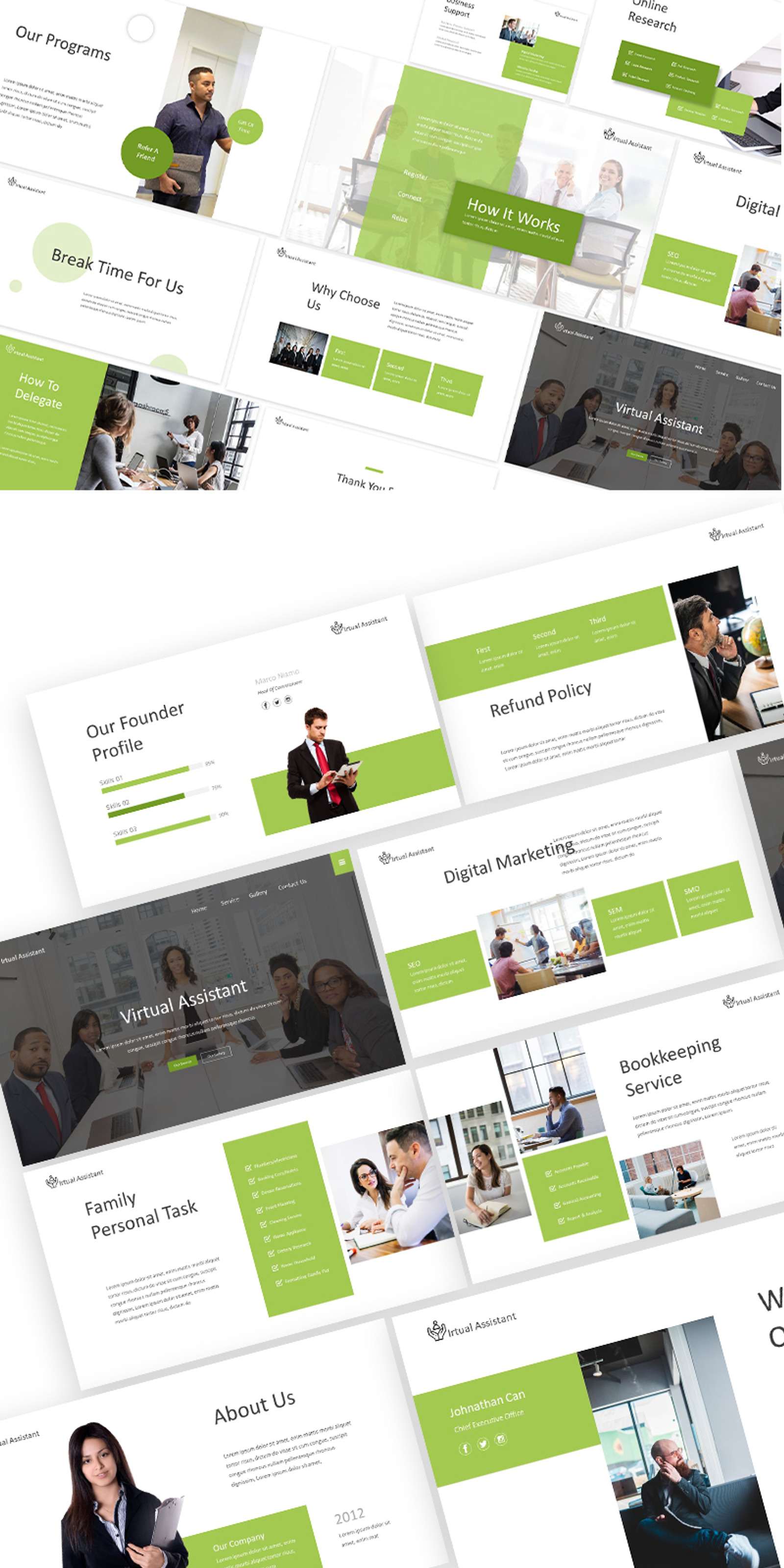 Modello PowerPoint per assistente personale - TemplateMonster