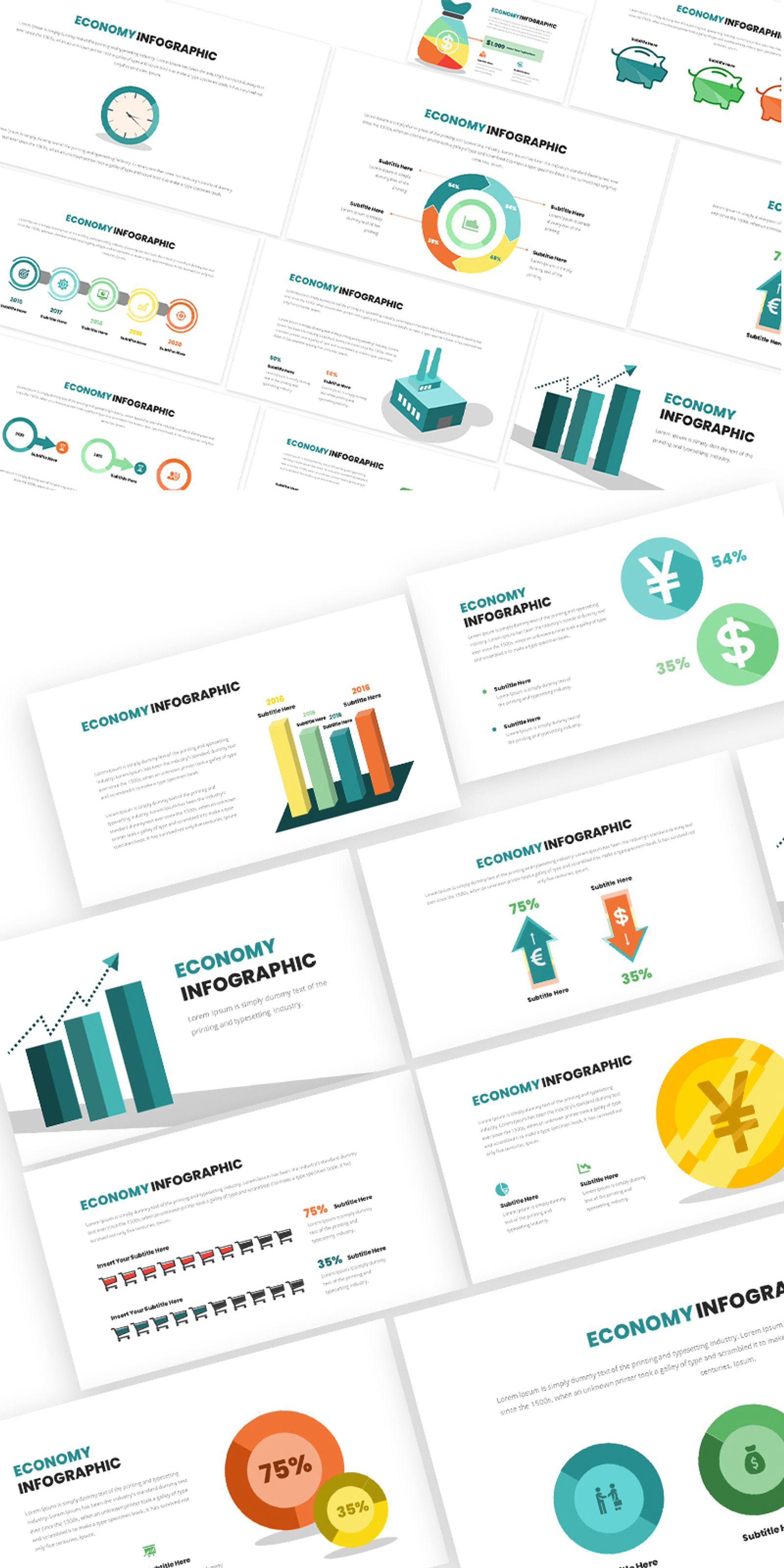 Économie Infographie Powerpoint #189244 - TemplateMonster