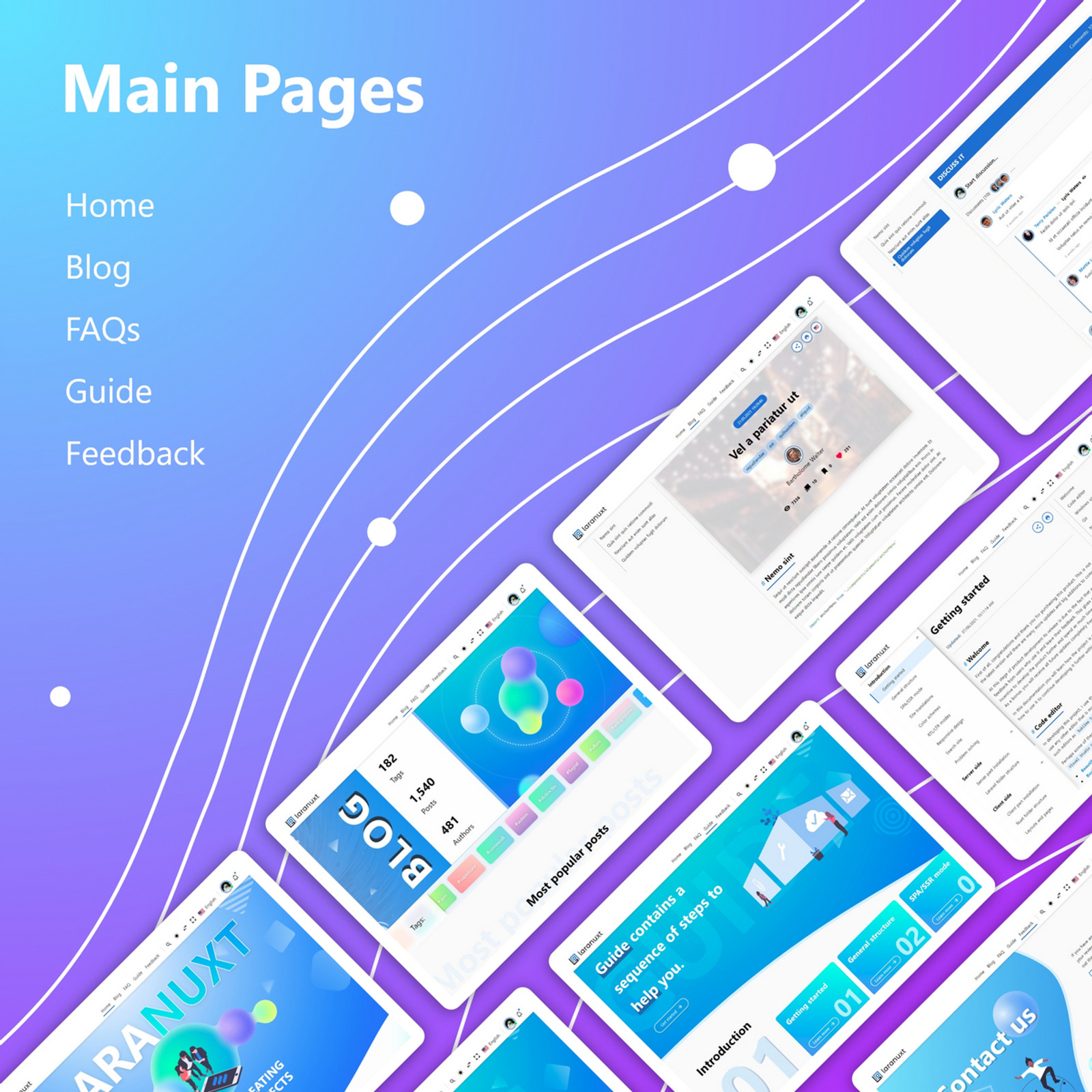 Laranuxt - Laravel, NuxtJS and VueJS Admin Template Theme