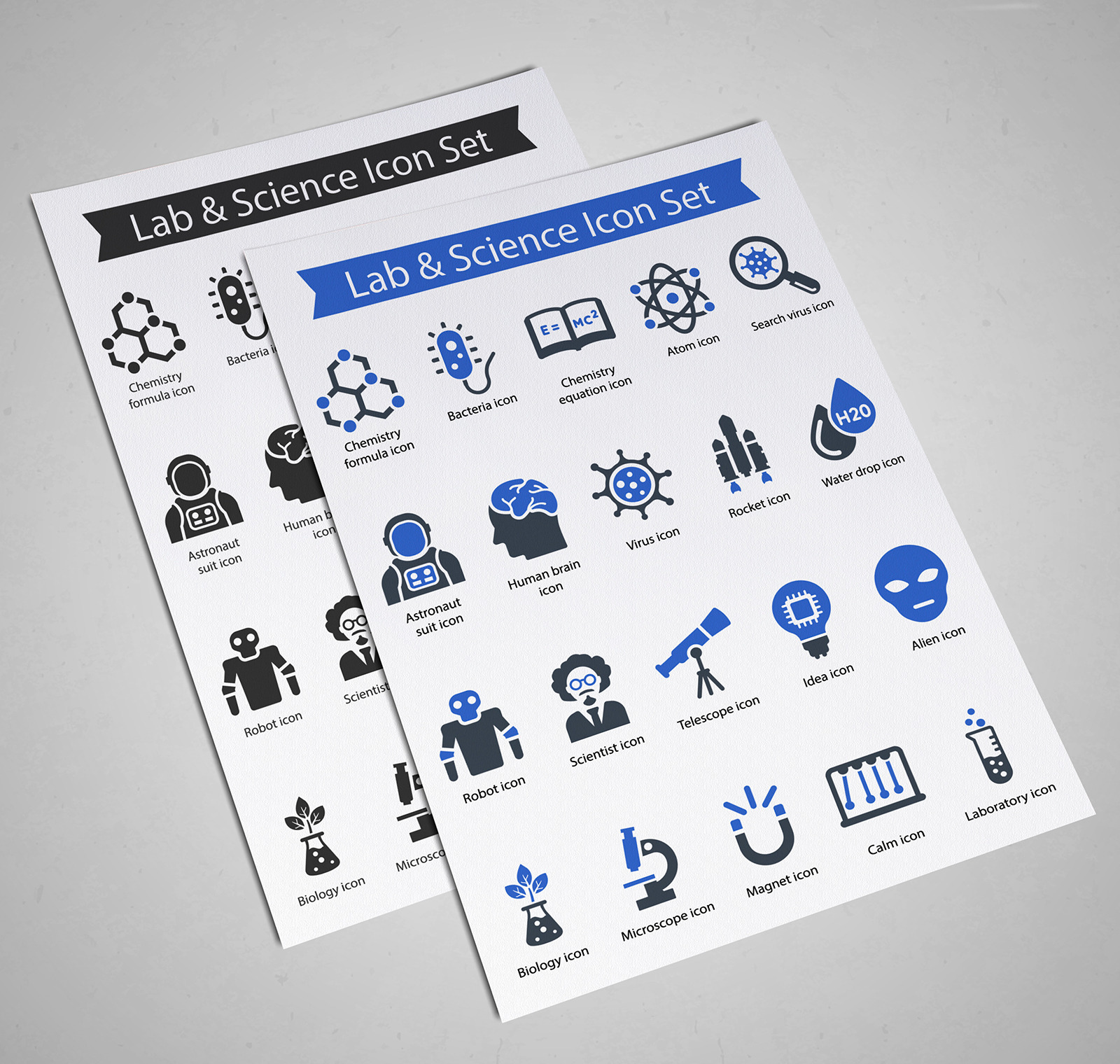 Lab and Science icon set template #202902 - TemplateMonster