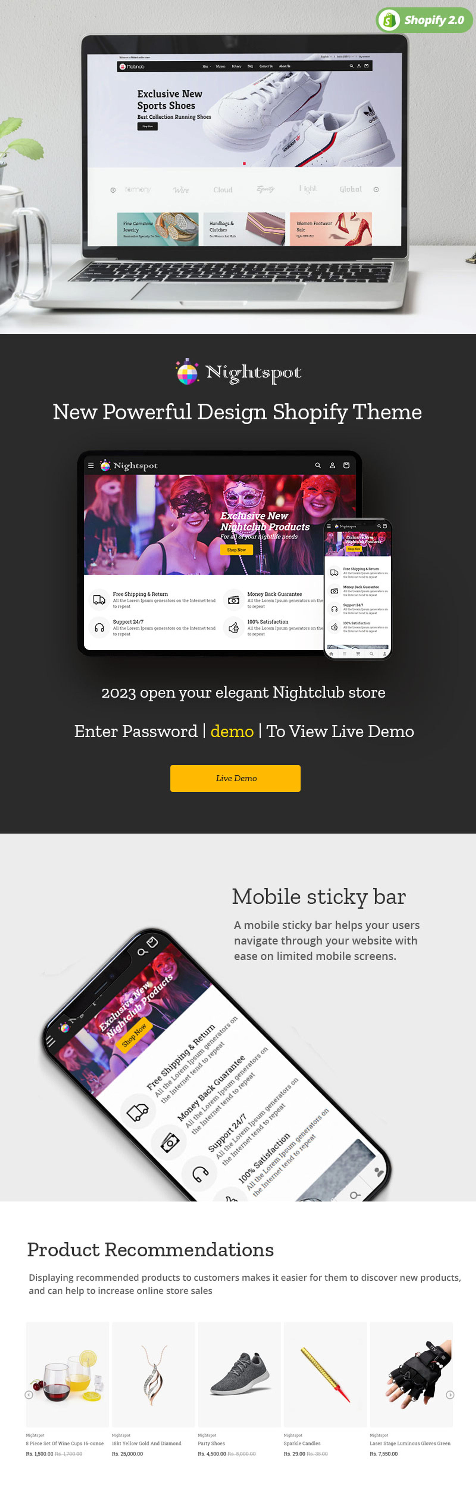 Nightspot Partywear - Sunglasses Music Art Decor Shopify OS 2.0 Theme