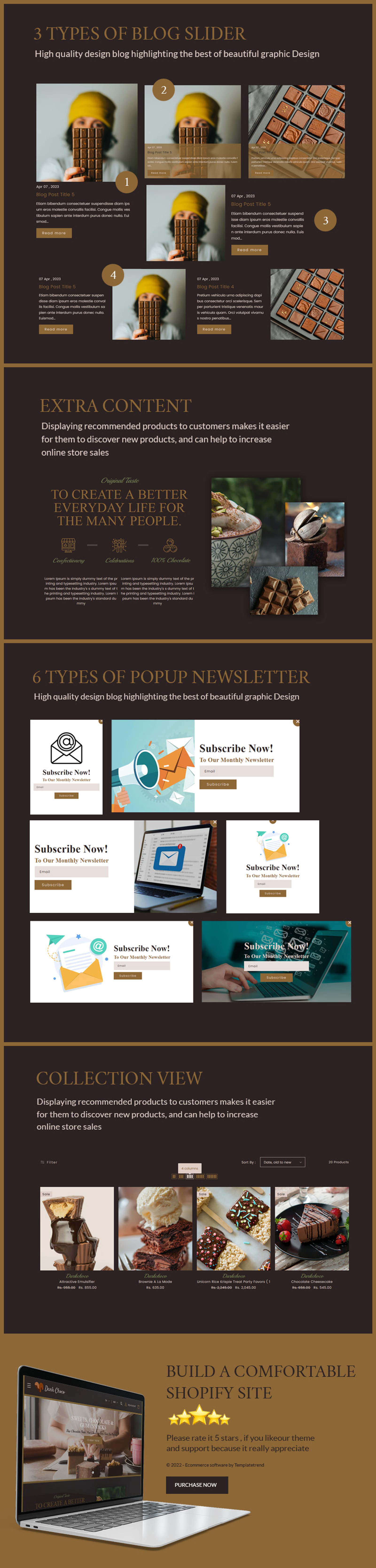 Dark Choco Cake - Choclate Bakery Coffee Shopify Theme