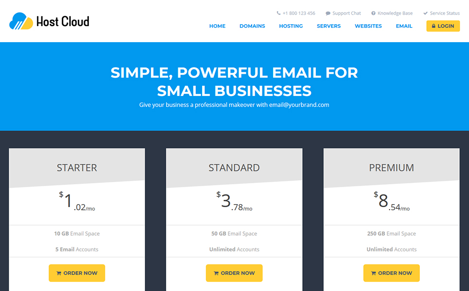 Host Cloud Website Template #73776