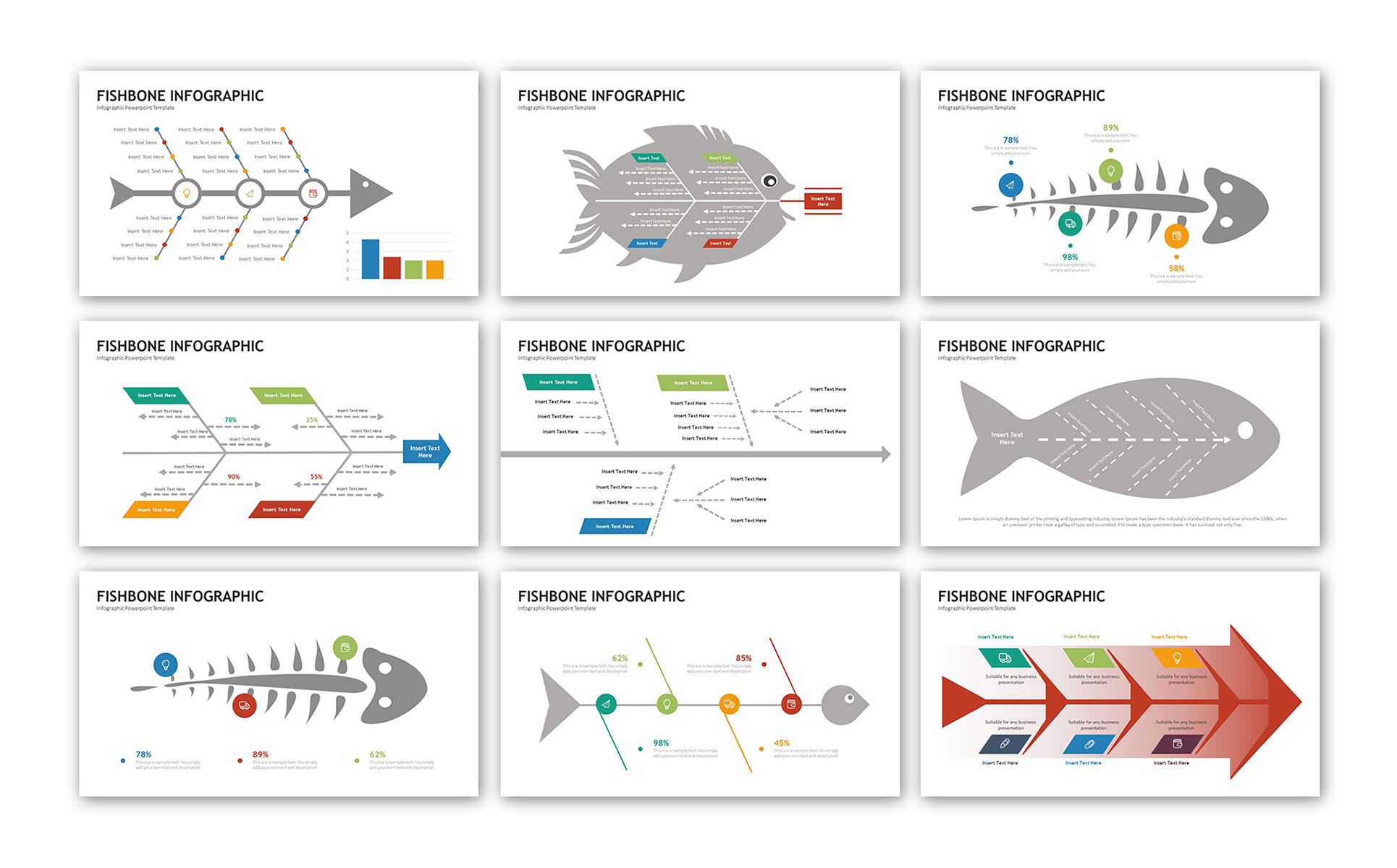 Fishbone Presentation - Infographic PowerPoint Template #74318