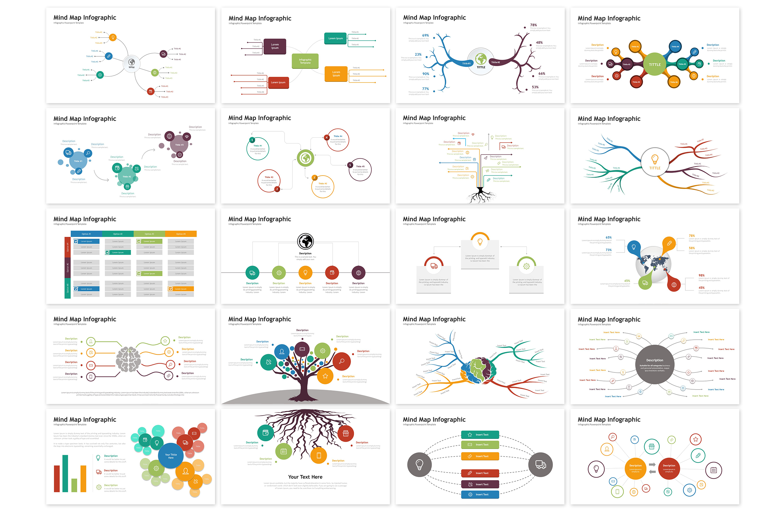 Mindmap Presentation - Infographic PowerPoint Template #75754