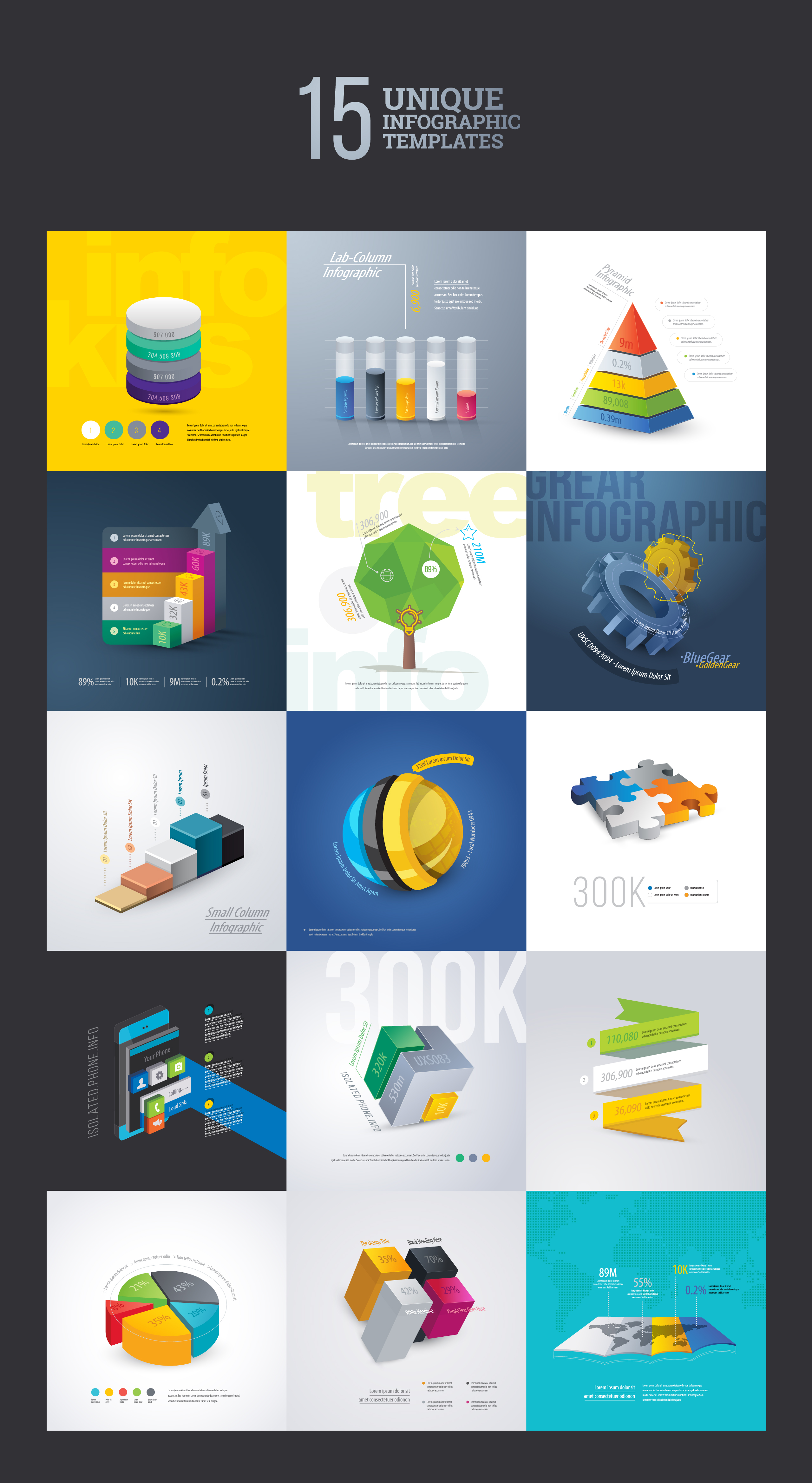 3D Business Infographics Set-01 Infographic Elements #75558