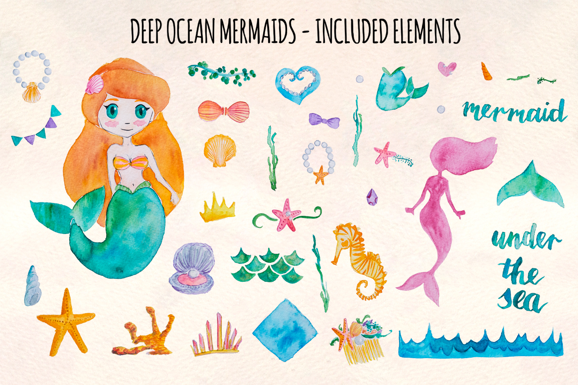 37 Ocean Mermaid Illustration #79516