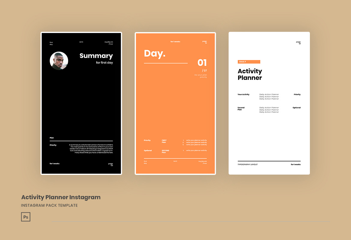 Download Activity Planner Instagram Post and Story Template for Social ...