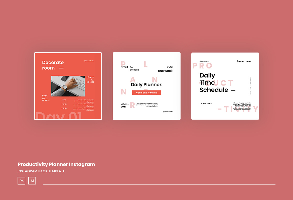 Download Productivity Planner Instagram Post and Story Social Media ...