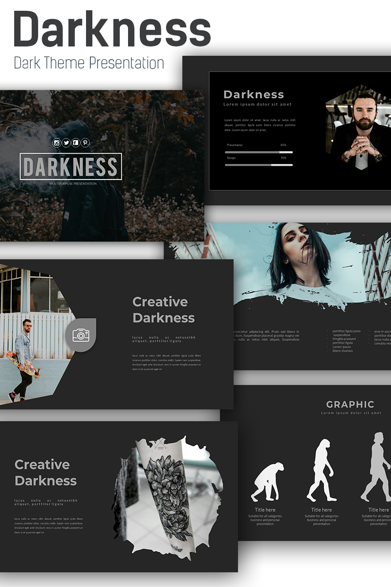 Darkness Presentation PowerPoint Template #72089