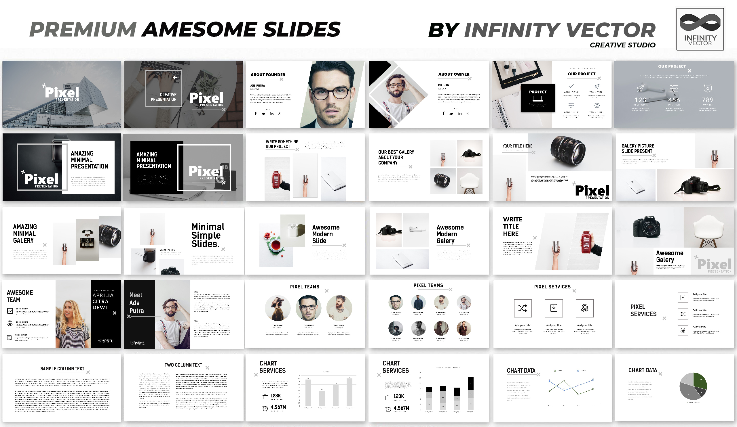 Pixel Minimal PowerPoint Template #98047