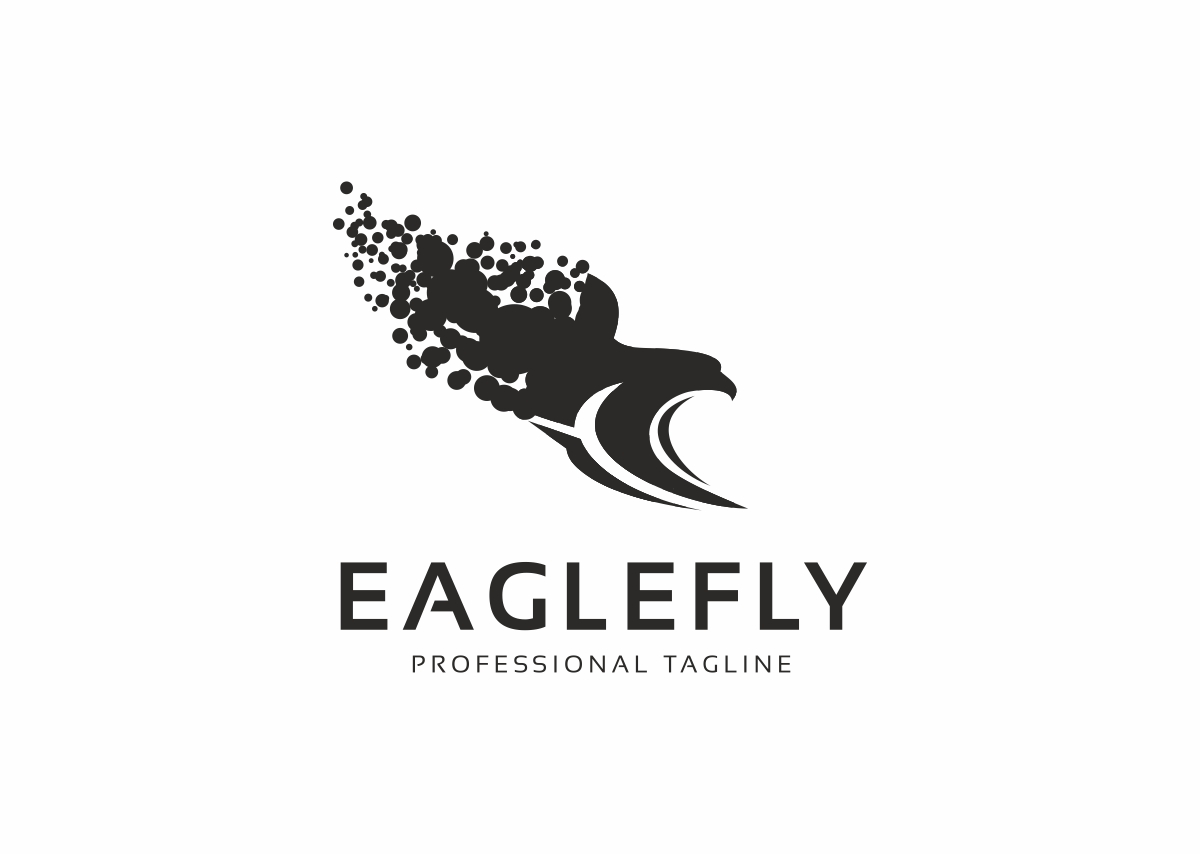 Eagle Fly Circle Colorful Logo Template #69958