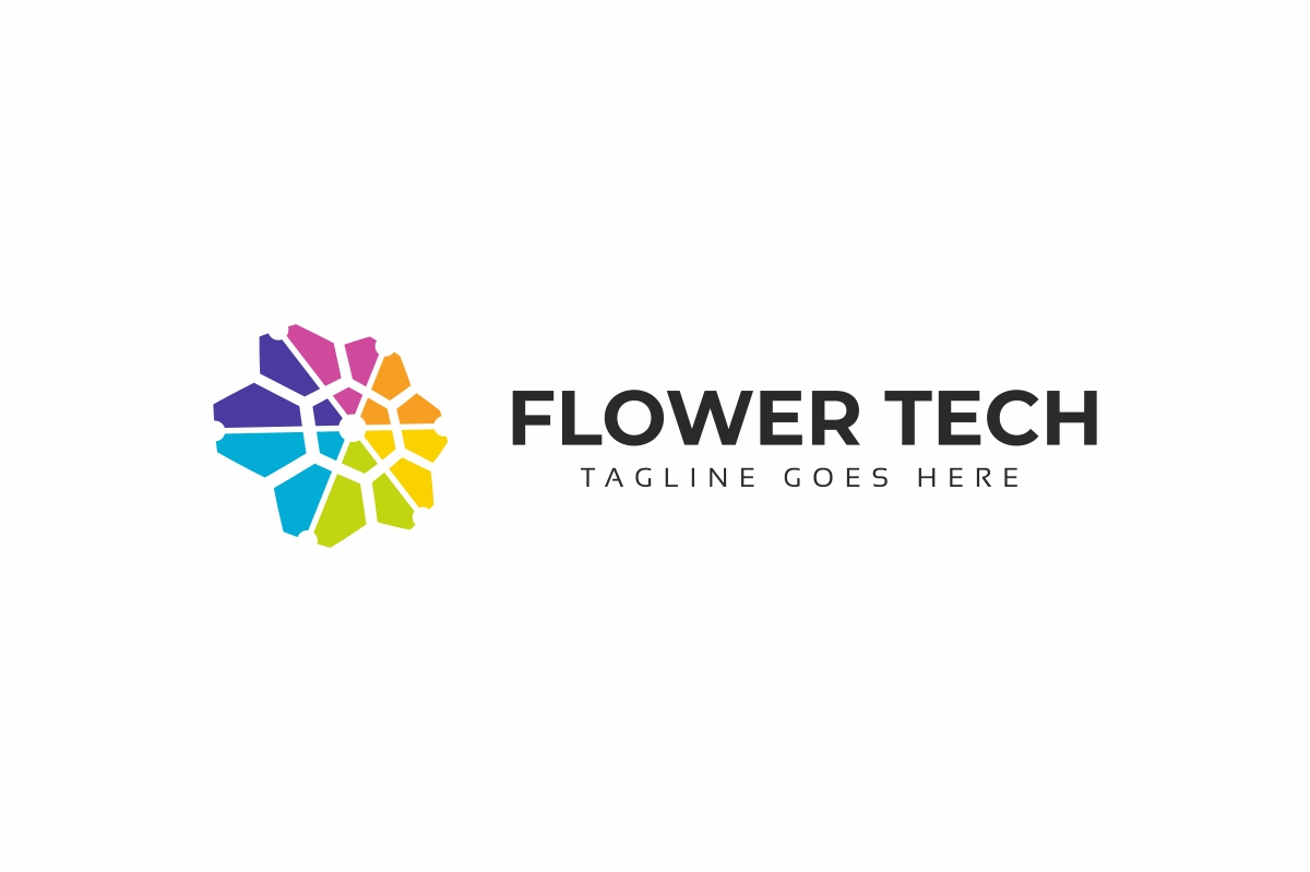 Flower Tech Logo Template #81478