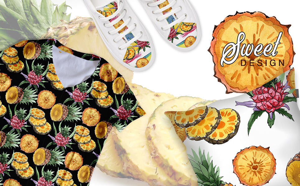 Pineapple Watercolor Png Illustration #76717