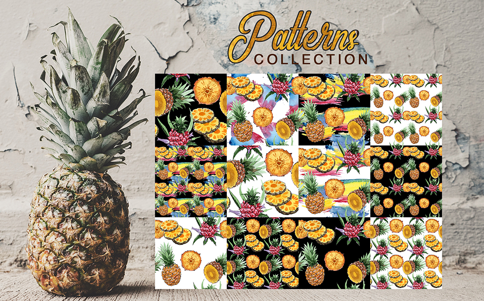 Pineapple Watercolor Png Illustration #76717