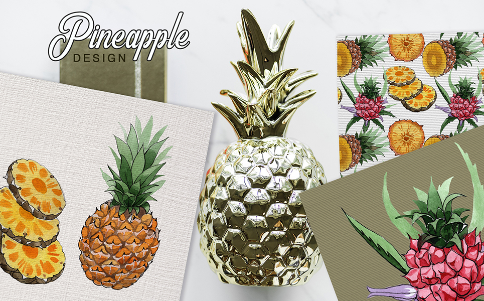 Pineapple Watercolor Png Illustration #76717