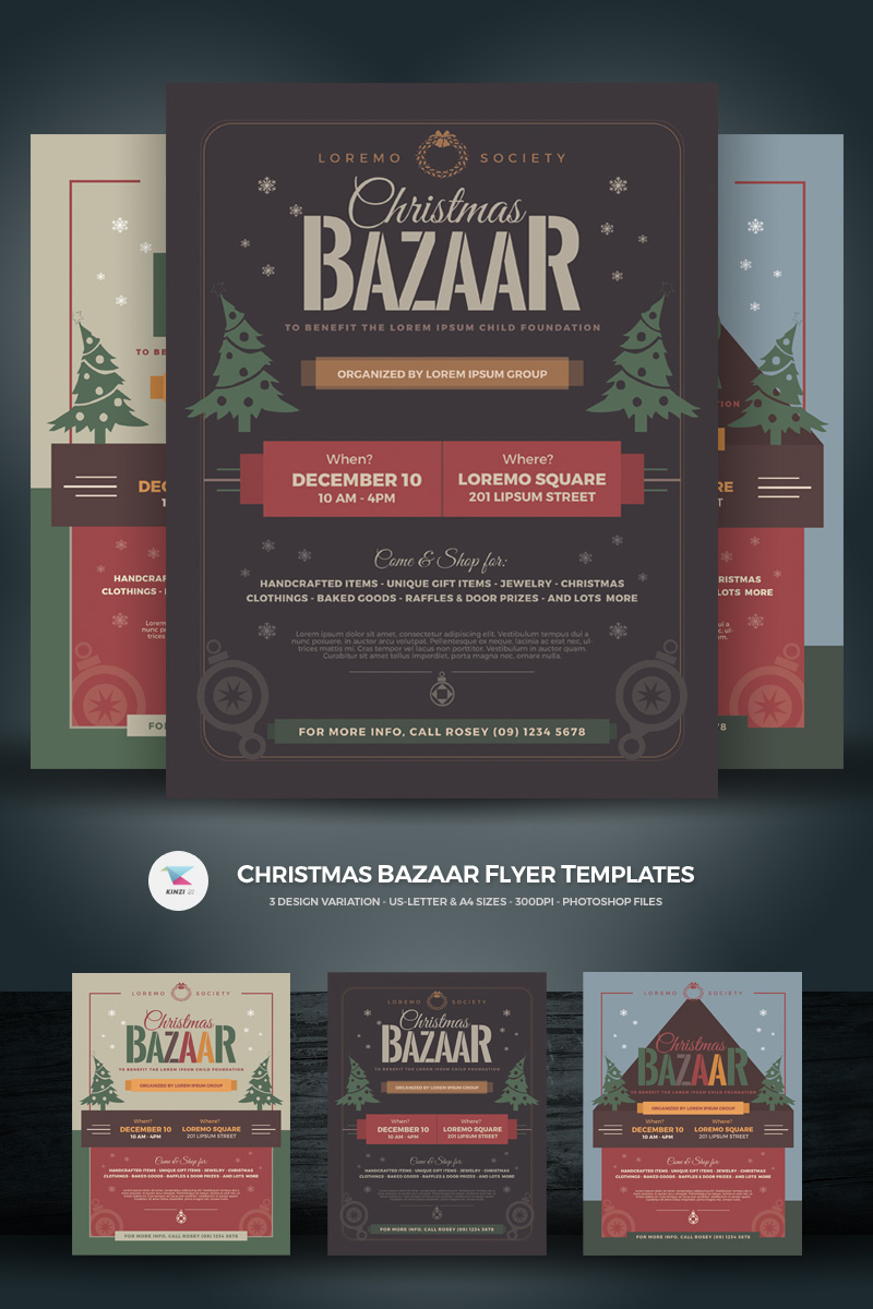 Christmas Bazaar Flyers Corporate Identity Template #73869