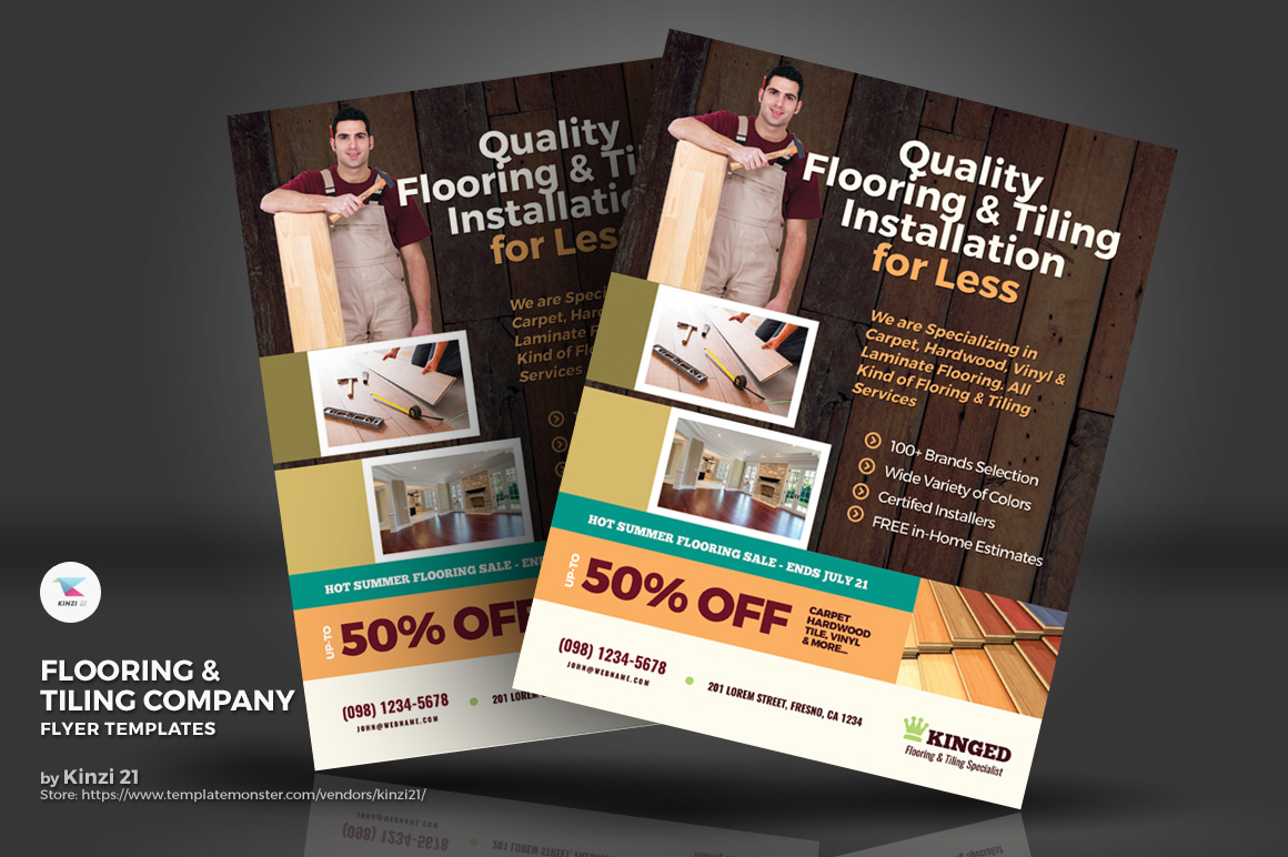 Flooring & Tiling Company Flyer Corporate Identity Template #77121