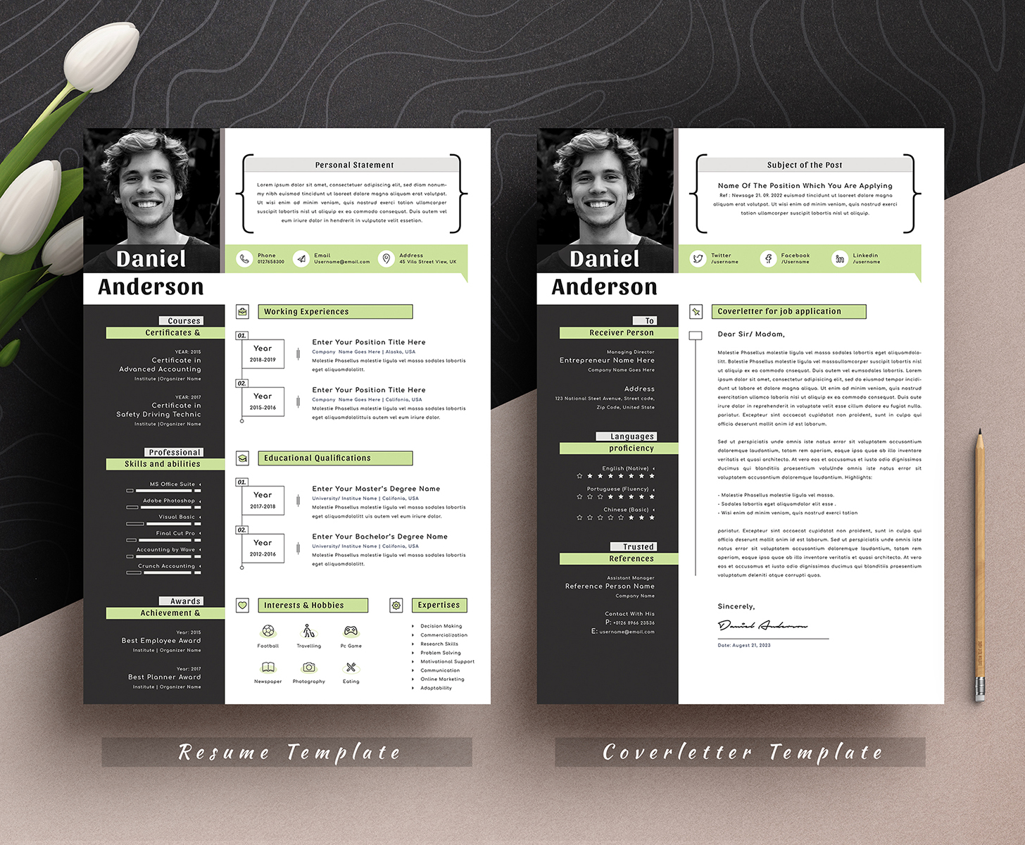 Download Creative & Modern Editable Word Apple Pages Cv Resume Template ...