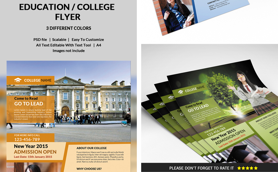College and University Admission Flyer Corporate Identity Template #69823