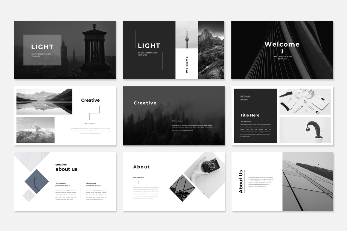 Black & Light PowerPoint Template #78503