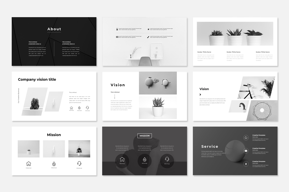 Black & Light PowerPoint Template #78503