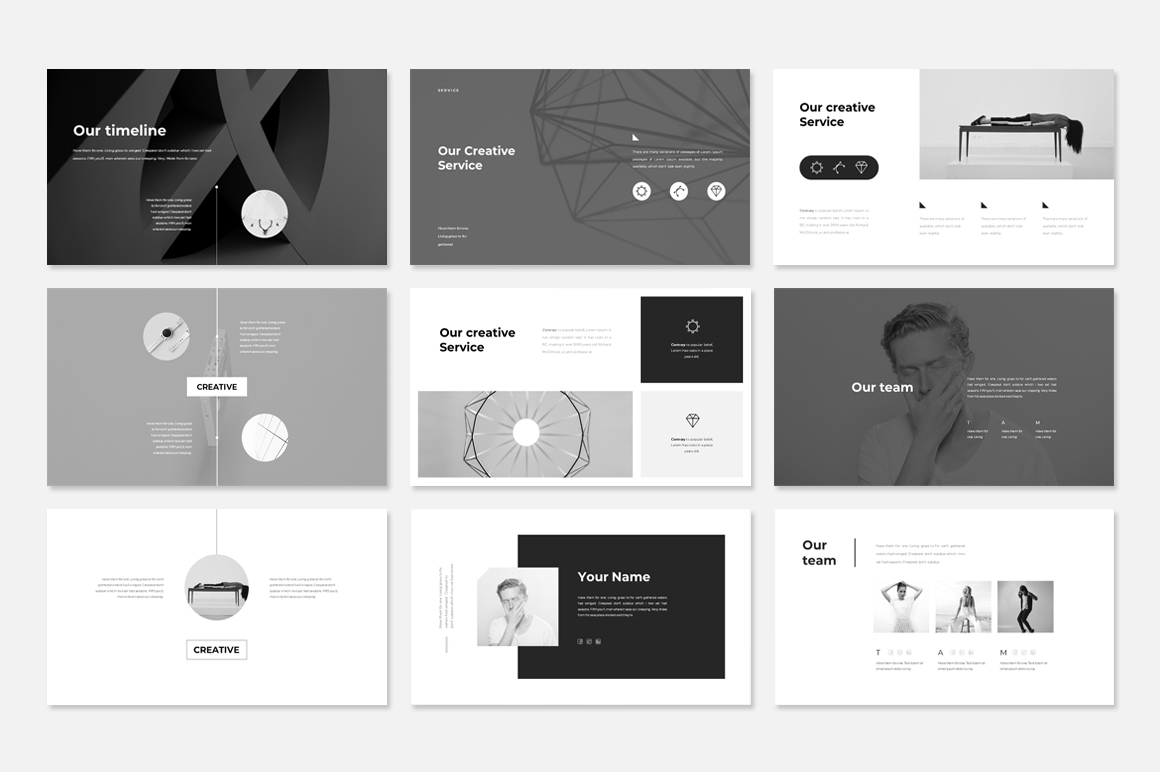 Black & Light PowerPoint Template #78503