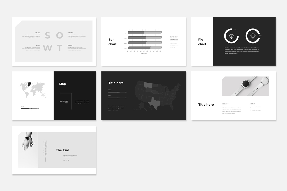 Black & Light PowerPoint Template #78503