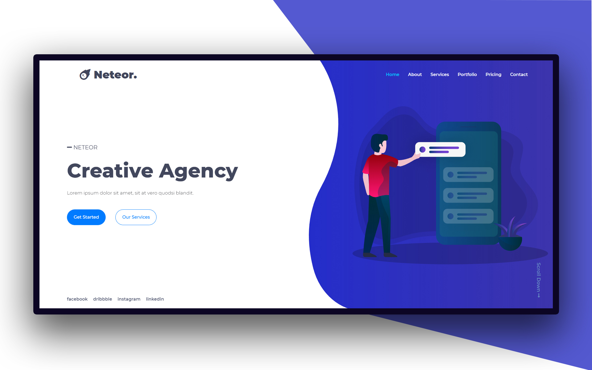 Neteor - Creative Multipurpose HTML5 Web Templates Landing Page ...