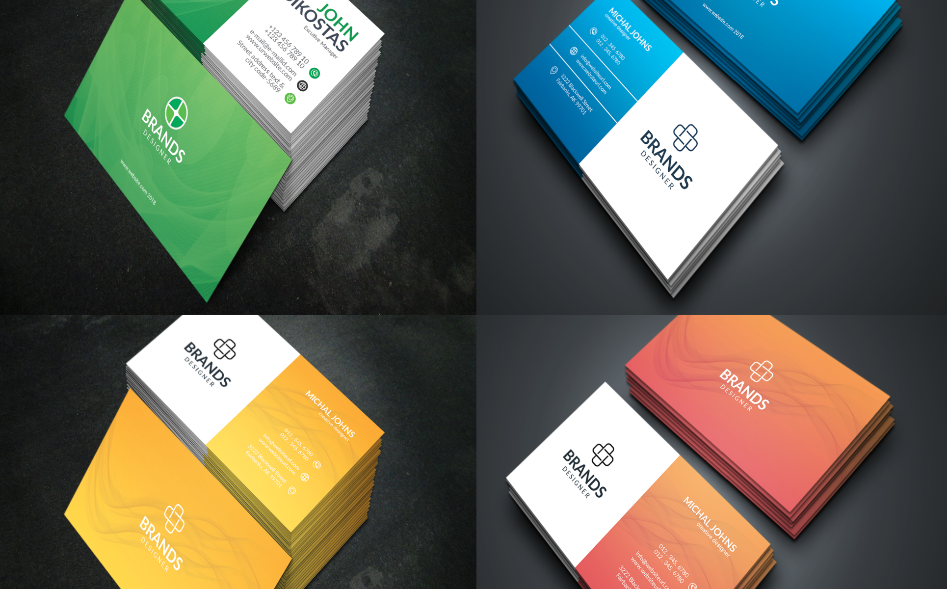 in One Print Ready Corporate Business Card Bundle - 144+ Items ...