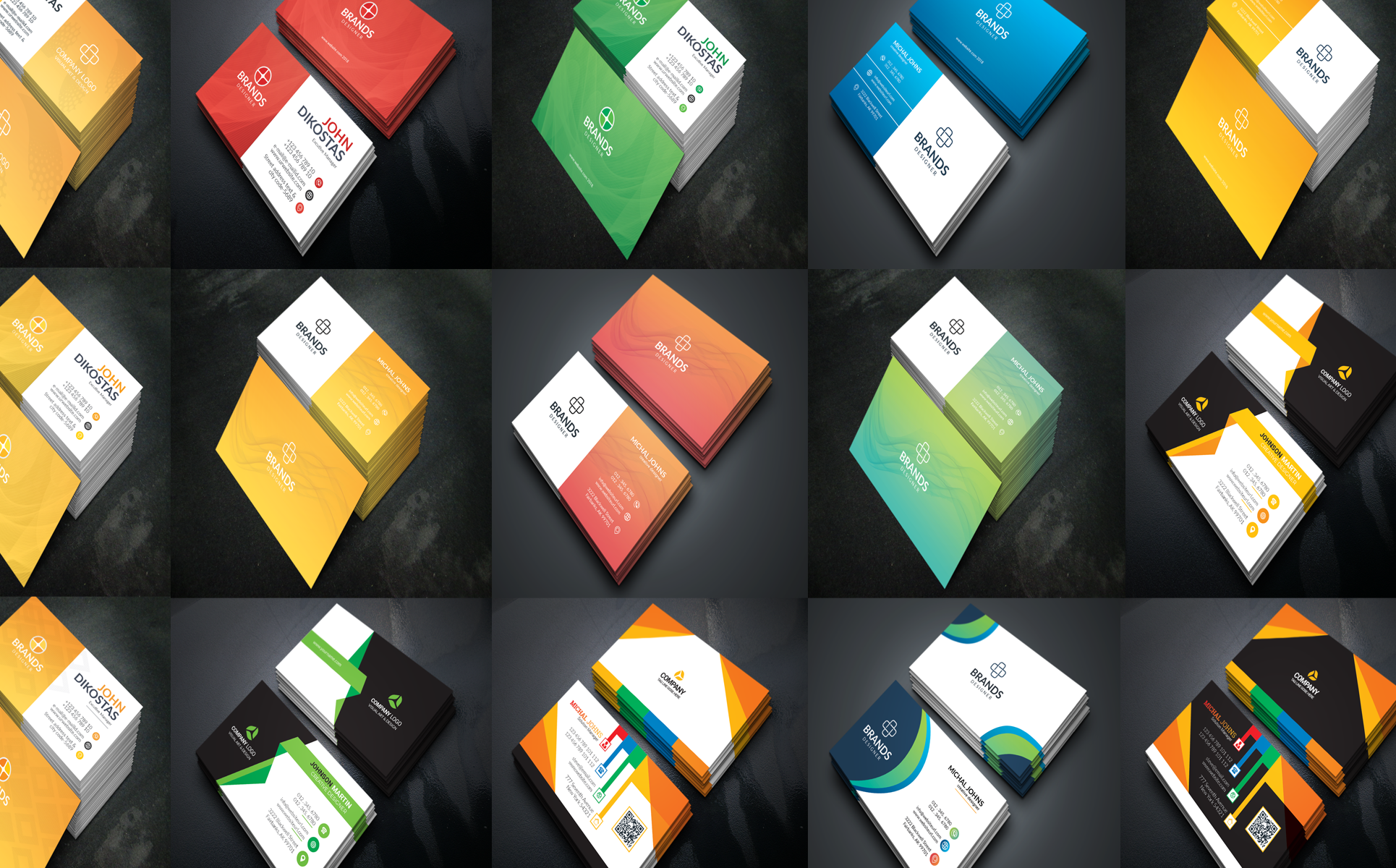 in One Print Ready Corporate Business Card Bundle - 144+ Items ...