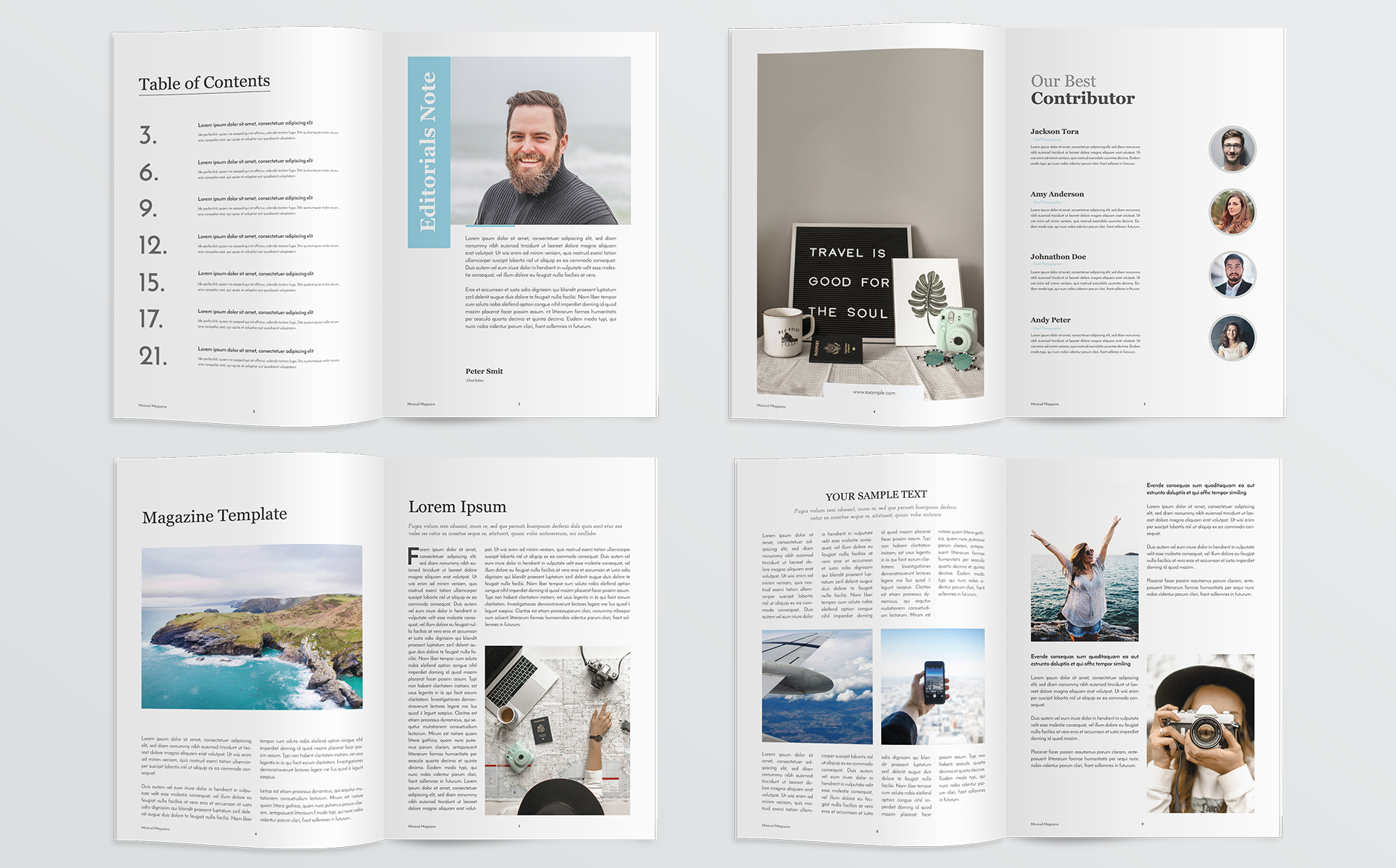 Minimal Indesign Magazine Corporate Identity Template #73961