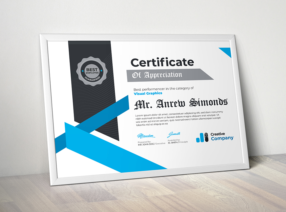 Modern Certificate Corporate Identity Template #97932