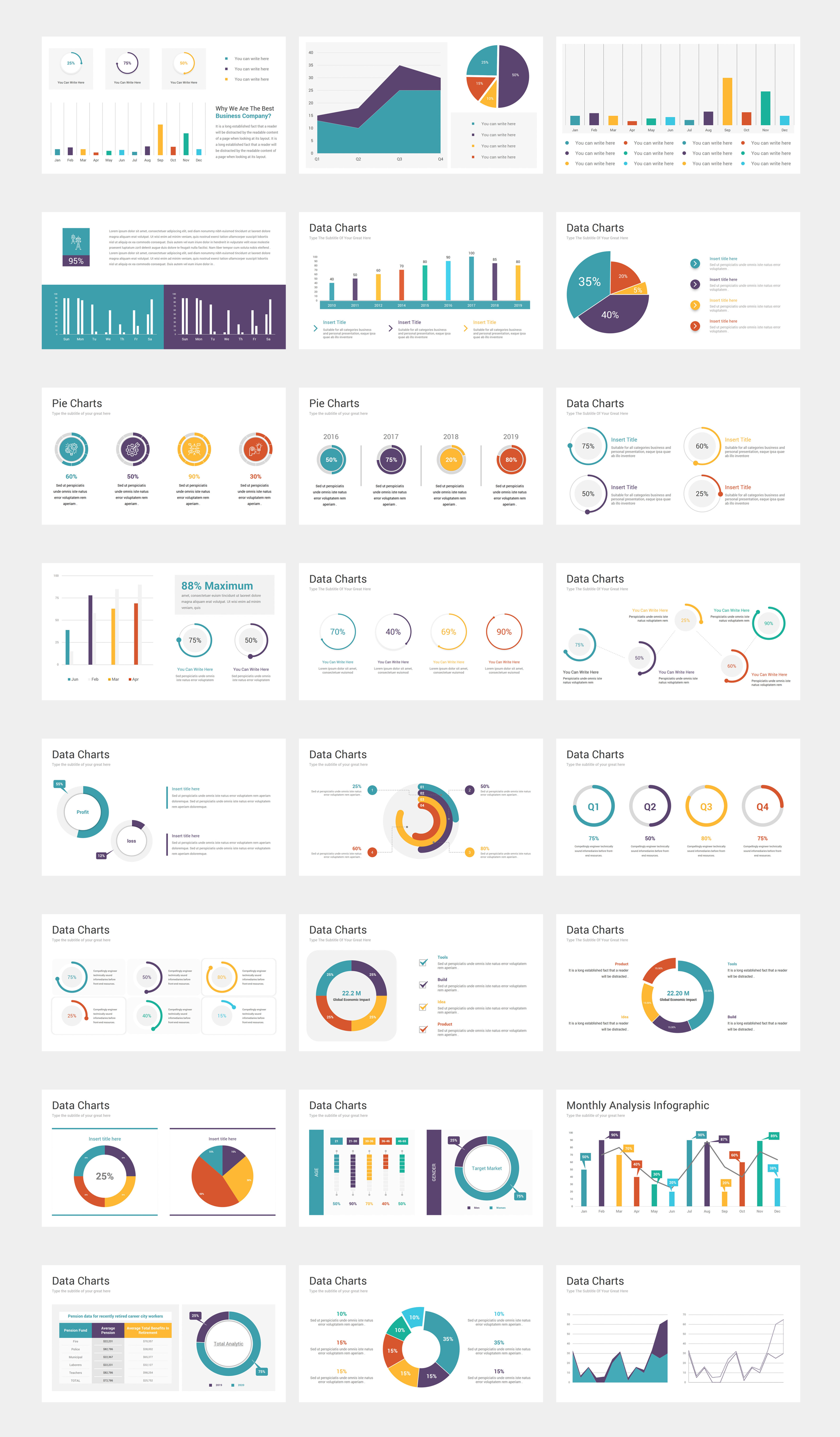 Data Charts PowerPoint Template. Buy for $20