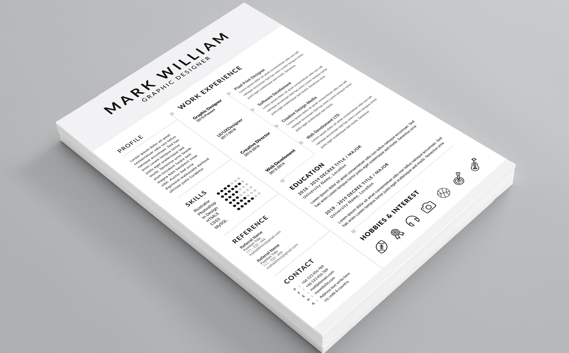 Mark William Cv/ Resume Template #73800