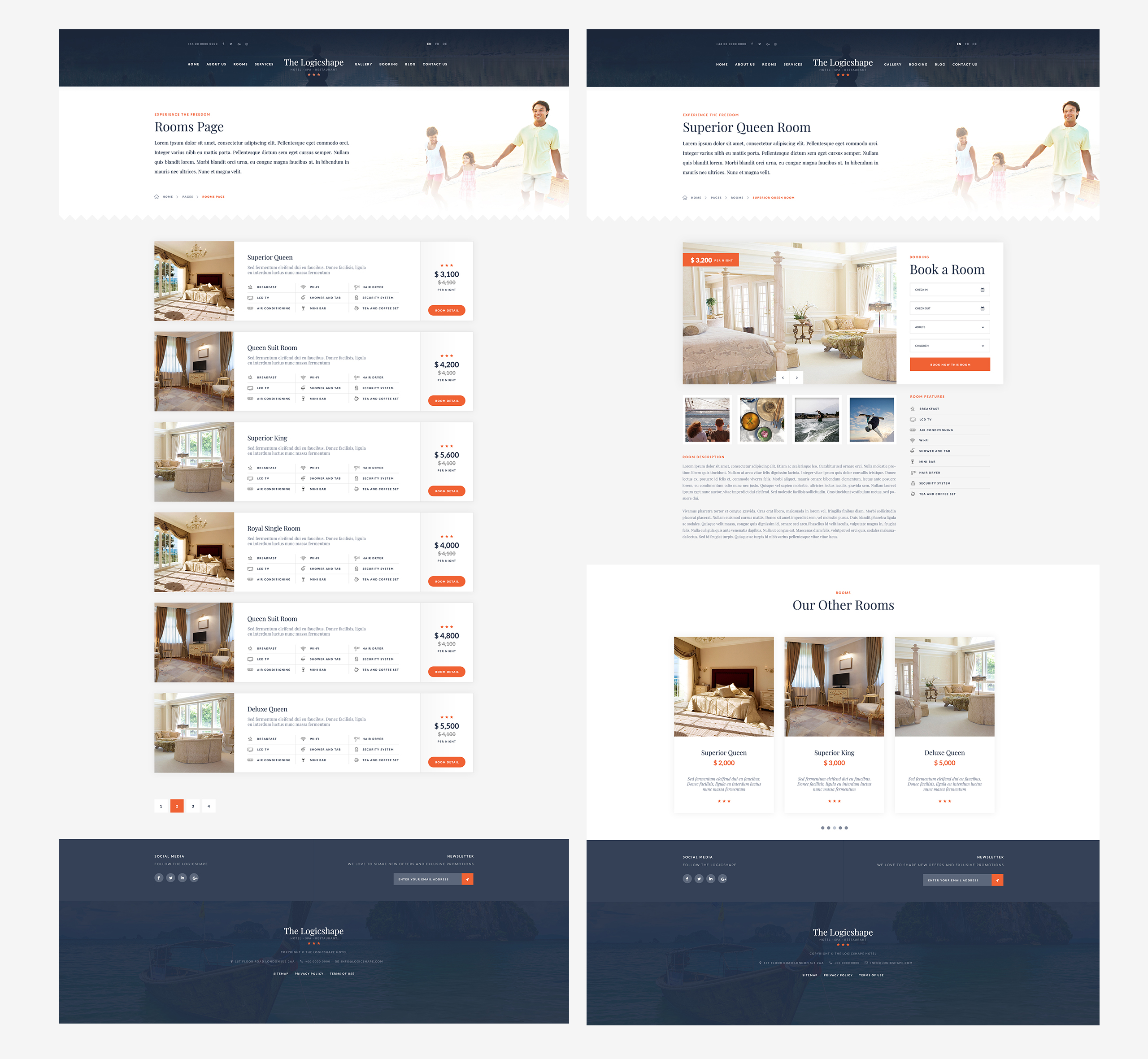 The Logicshape | Hotel, SPA & Restaurant PSD Template #76630
