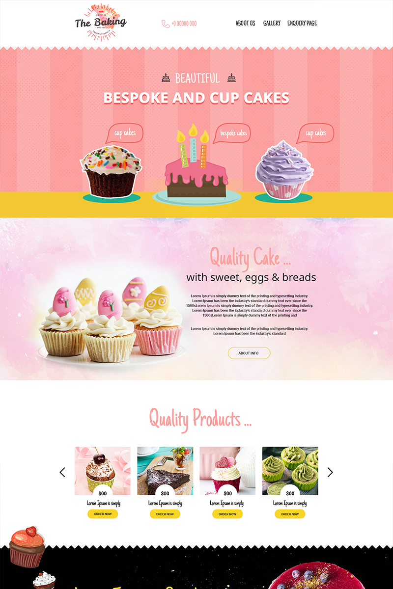 The Baking - Cake Shop PSD Template #84144