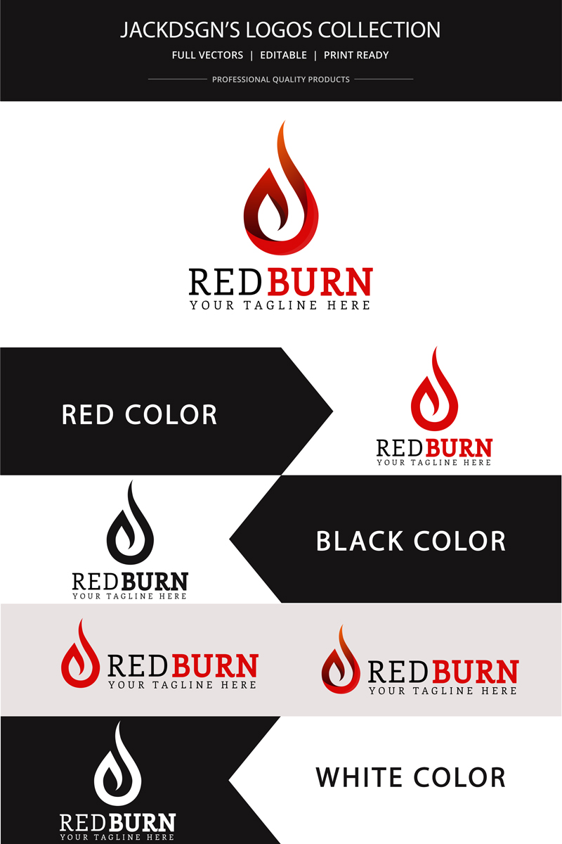 Red Burn Logo Template #75498
