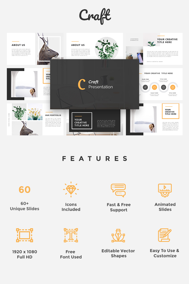 Craft Portfolio PowerPoint Template #76169