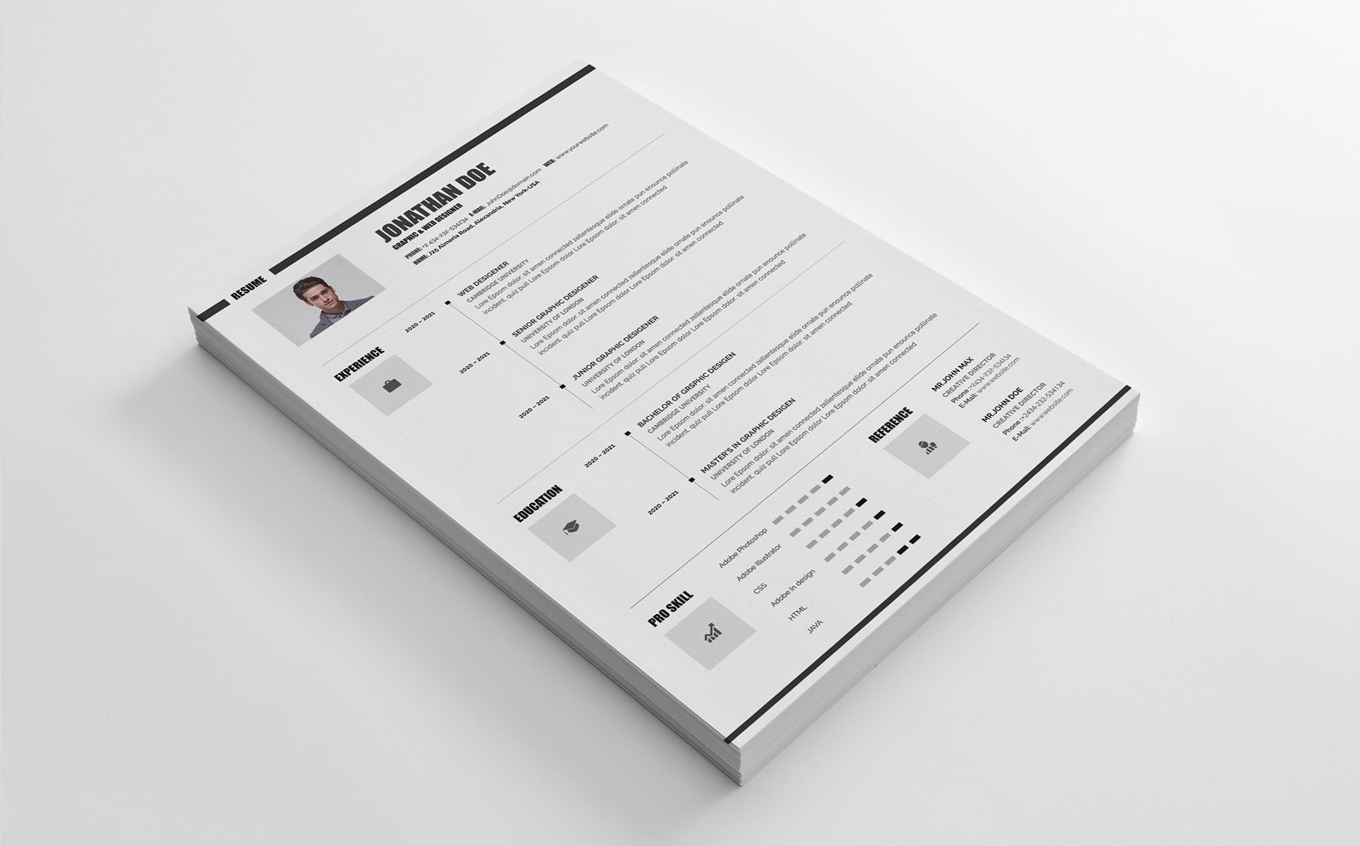 Jonathan Doe Resume Template #76996