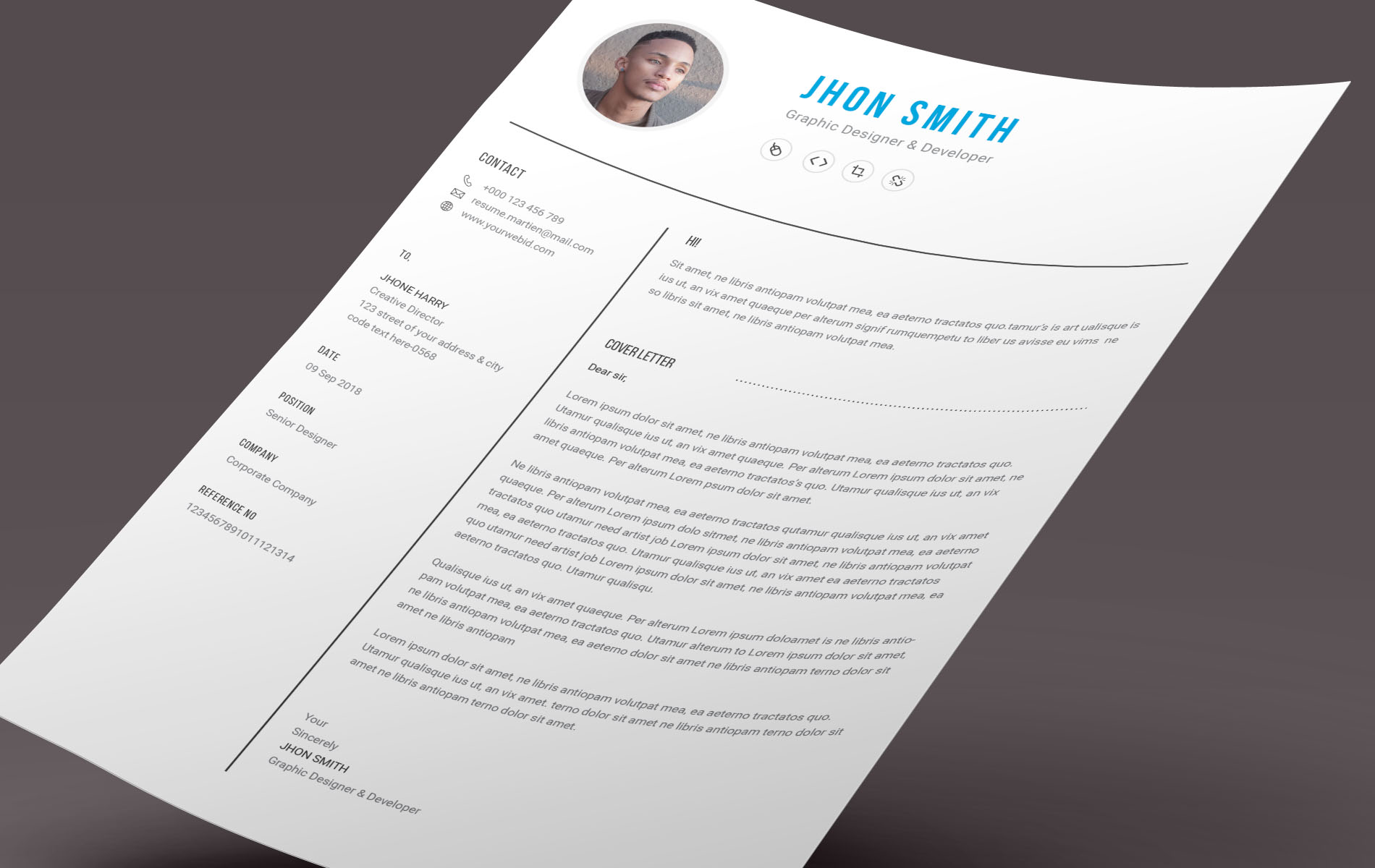 Modern Bold Resume Resume Template #79233