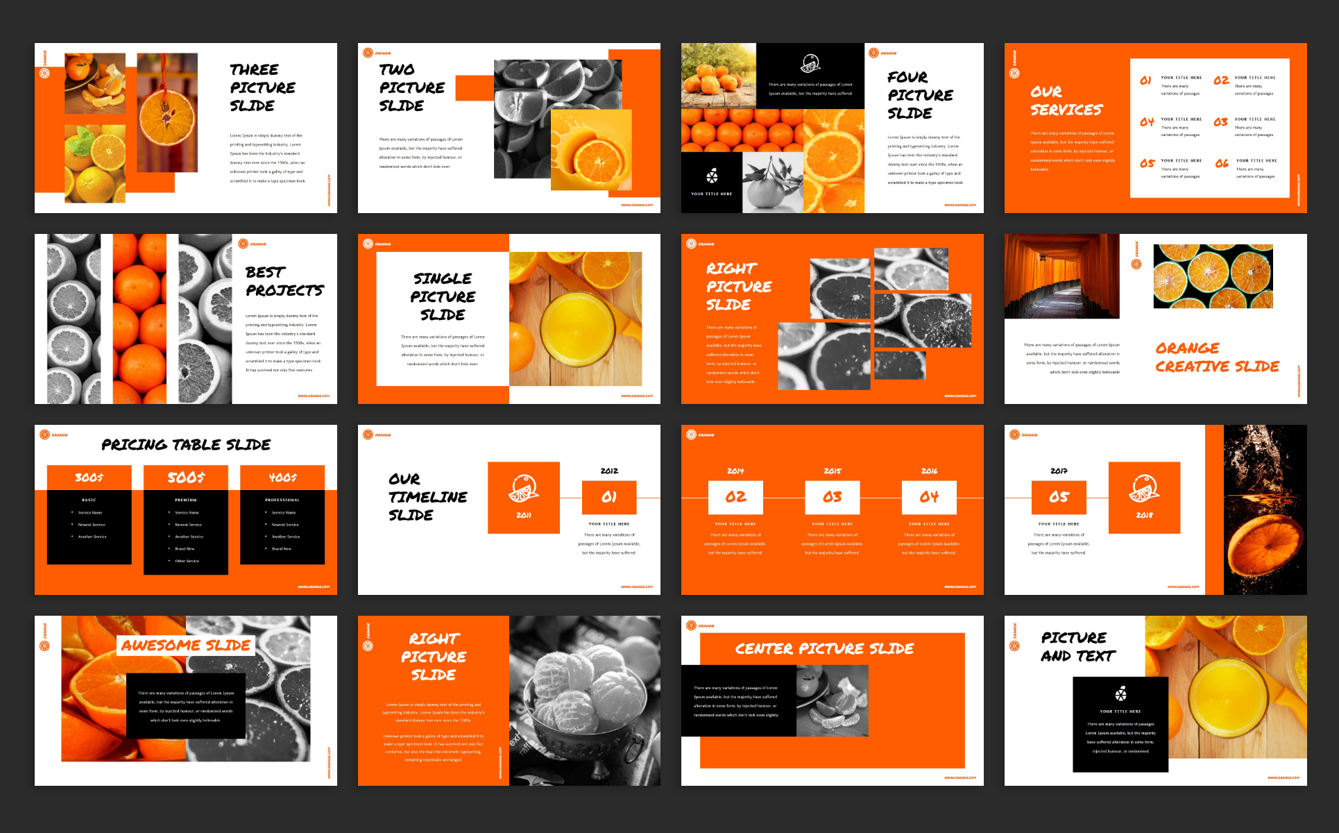Orange PowerPoint Template #80160