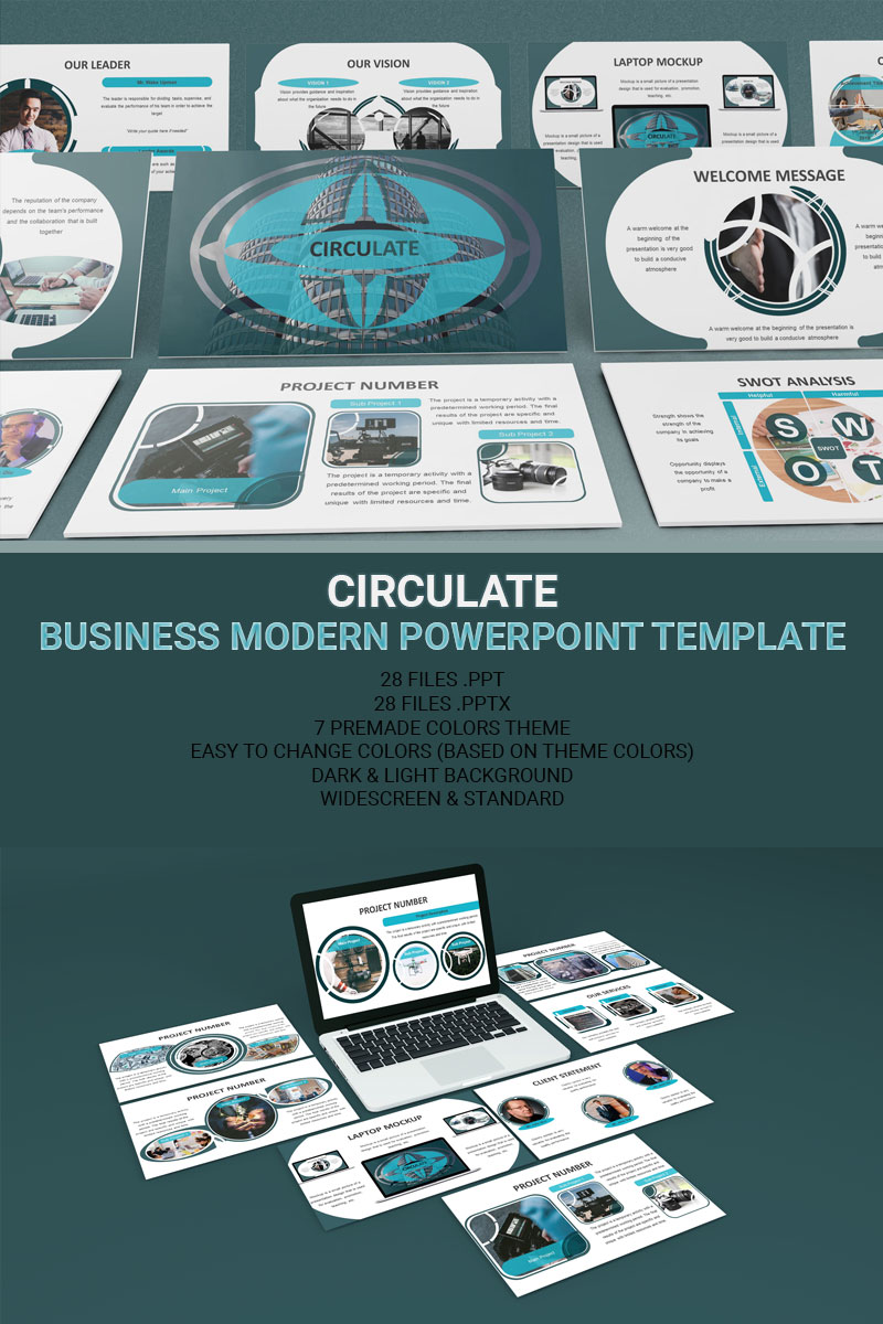 Circulate - Modern Business PowerPoint Template #84343