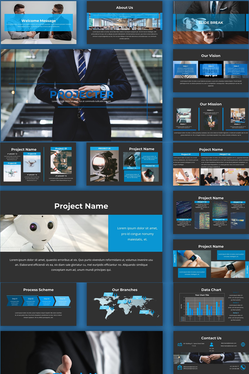 Projecter - Exclusive Business PowerPoint Template #84309