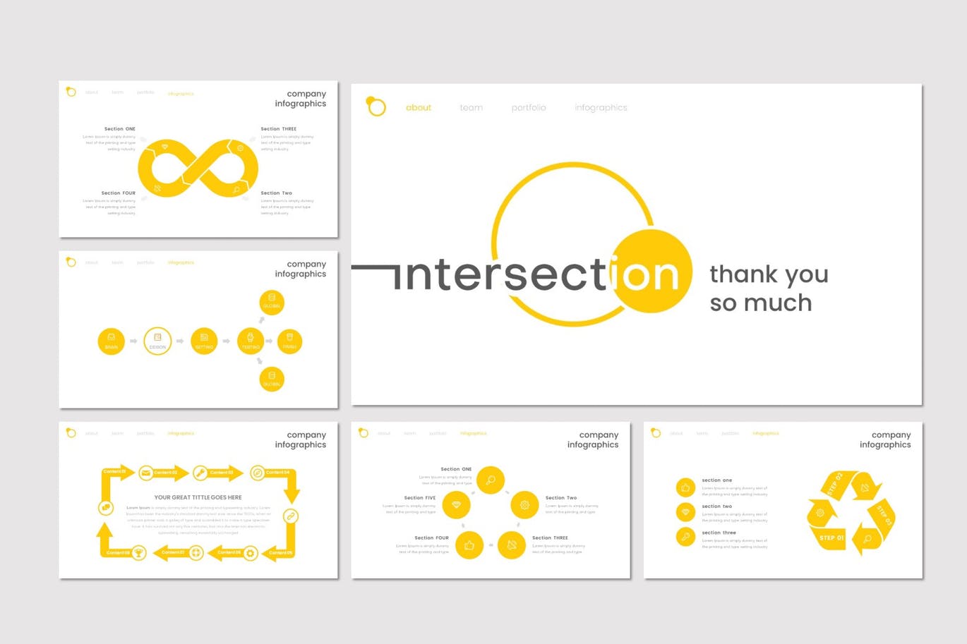 Intersection Powerpoint Template 87021