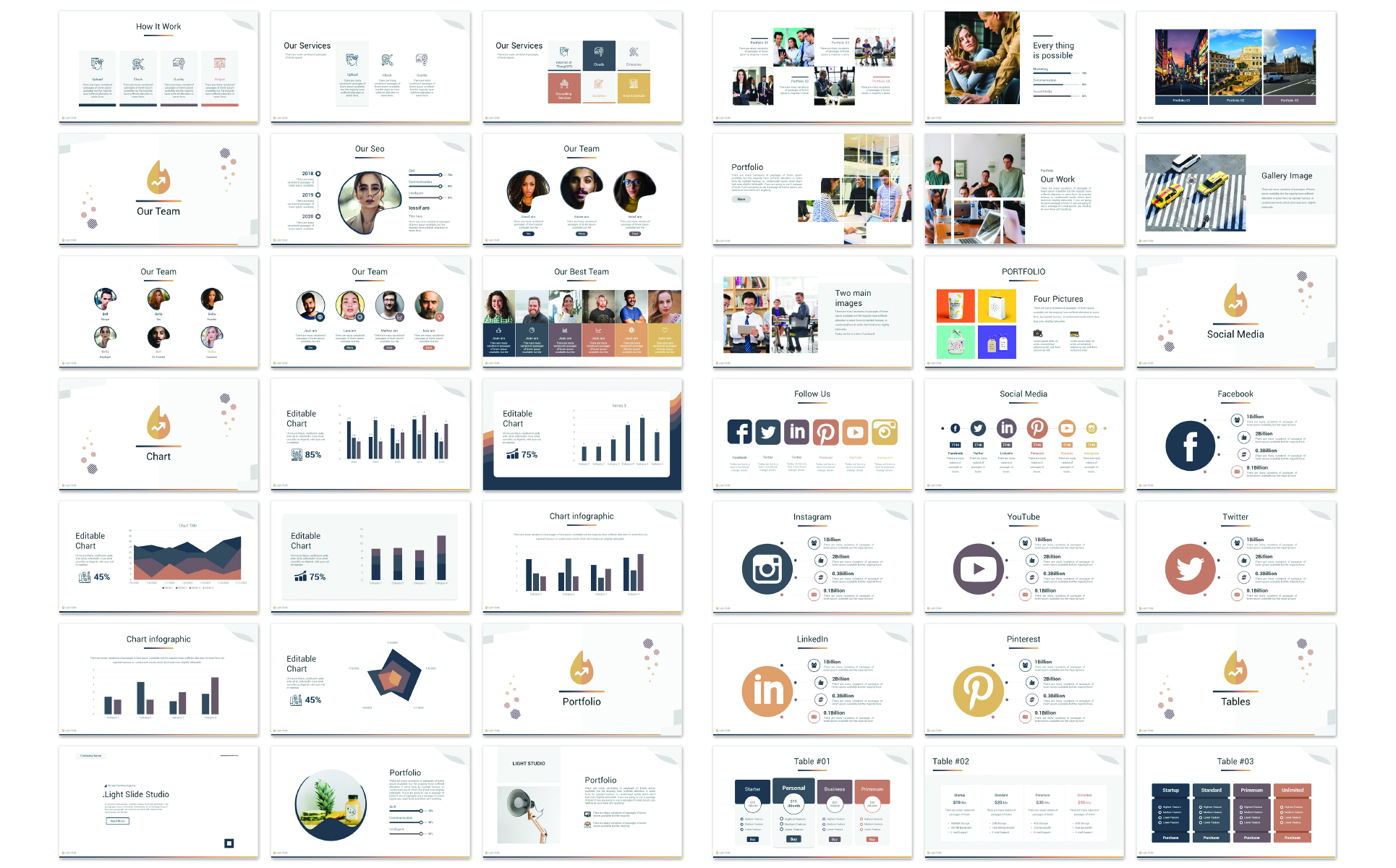Light Slides PowerPoint Template #102762